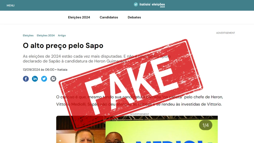 Site falso é criado para propagar Fake News usando indevidamente a ...